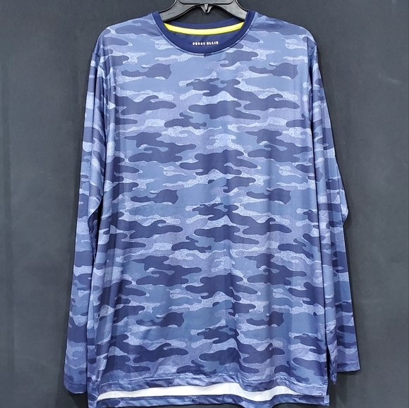 Perry Ellis | Shirts | Perry Ellis Blue Camo Shirt | Poshmark
